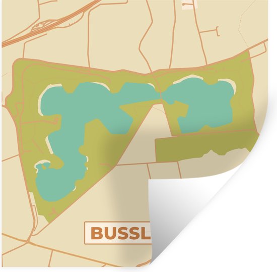 Muurstickers - Sticker Folie - Plattegrond - Bussloo - Stadskaart ...