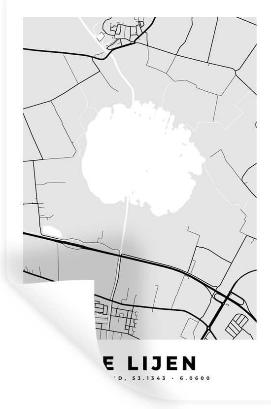 Muurstickers - Sticker Folie - Stadskaart - Plattegrond - De Lijen ...