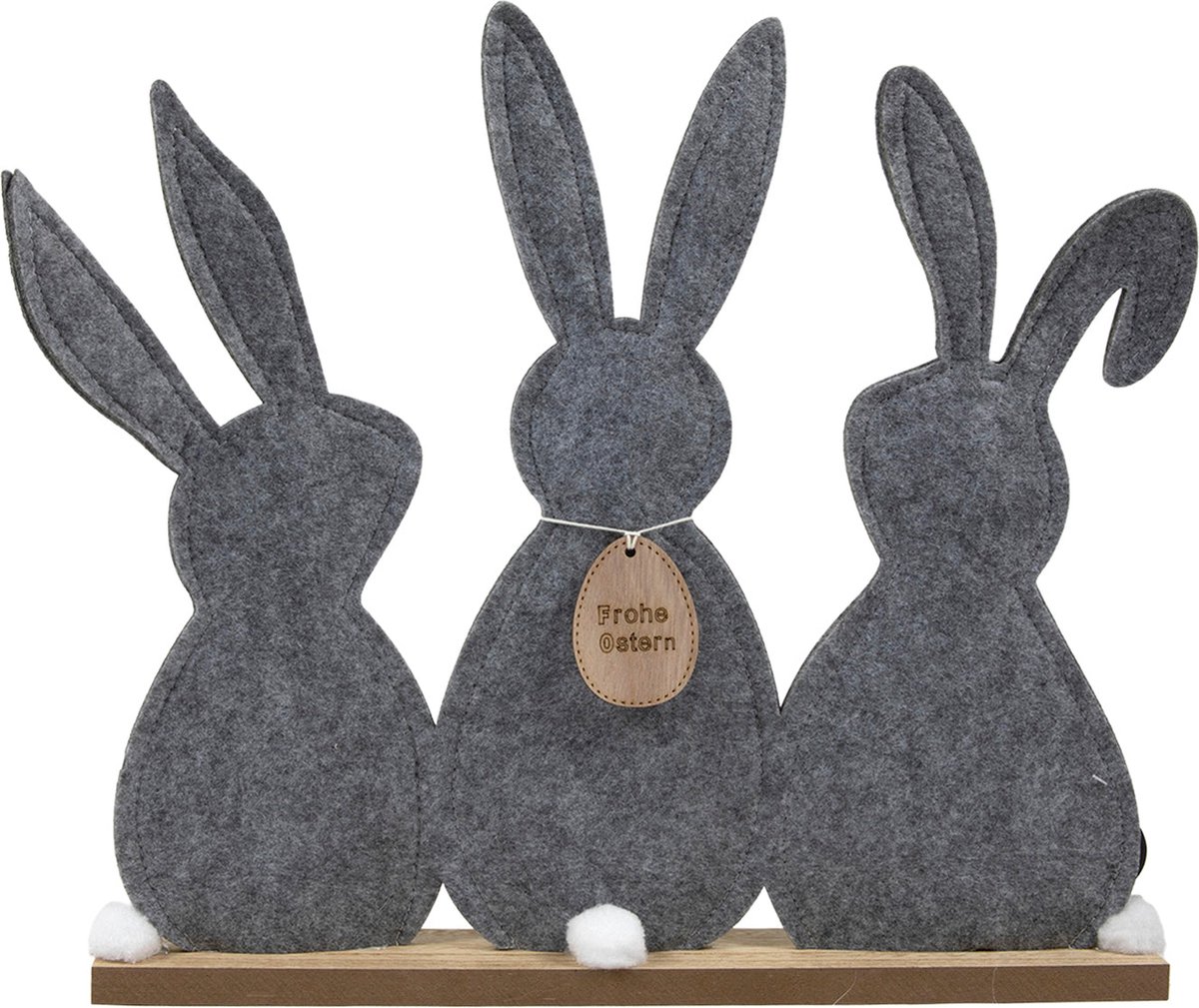 Svenska Living - Paashazen - Vilt - 3 stuks - 40 cm - Grijs - Decoratie ...