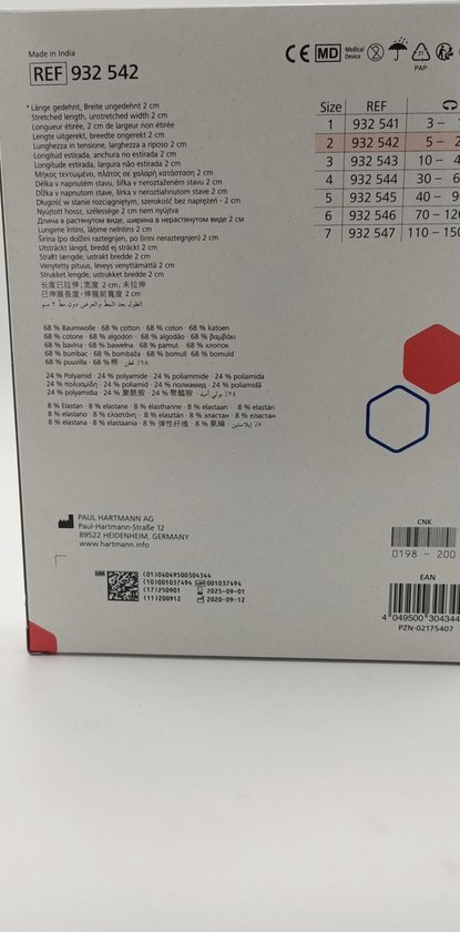 Hartmann - Stulpa fix - zeer elastisch netverband - op rol - nr2 voet ...