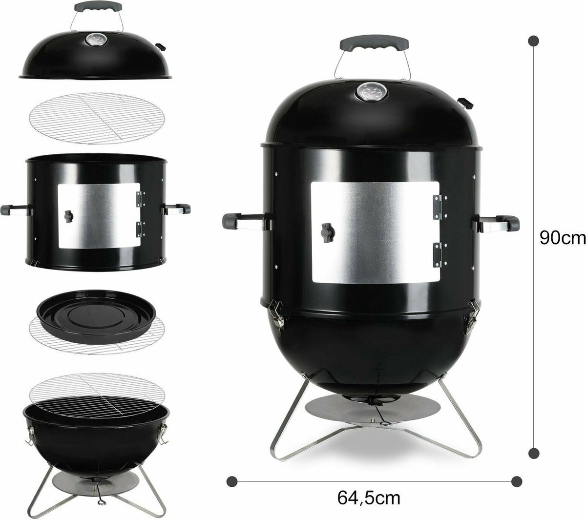 Rookoven - 90 CM Hoog - Grill Oven 3 IN 1 BBQ Rook ton | bol.com