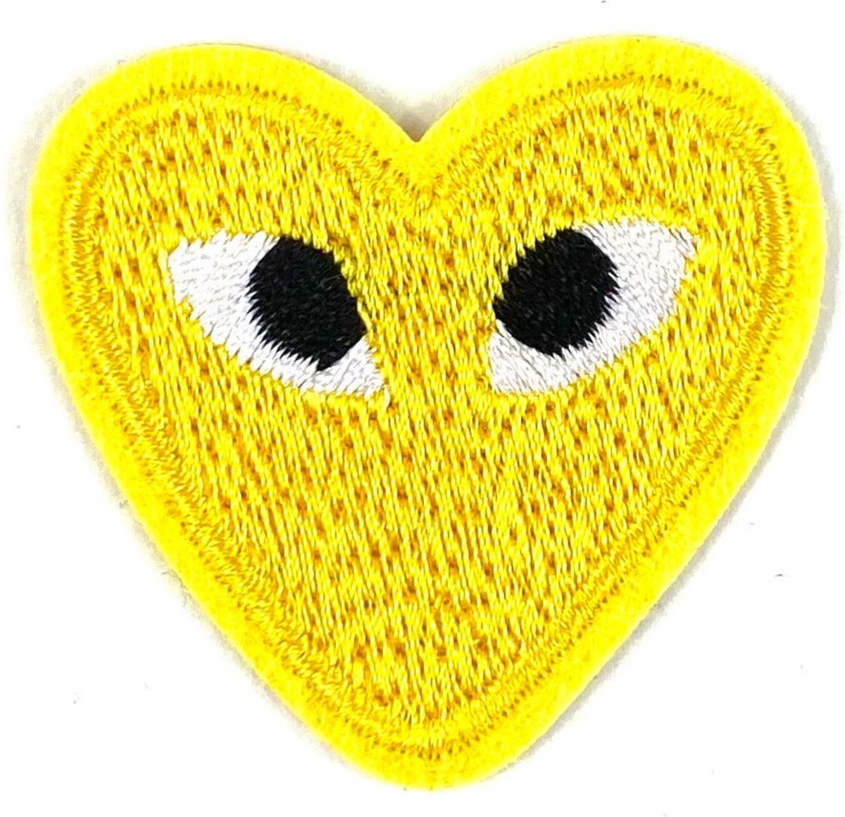 Hartje Met Oogjes Strijk Embleem Patch Geel 4. cm / 3.8 cm / Geel | bol.com