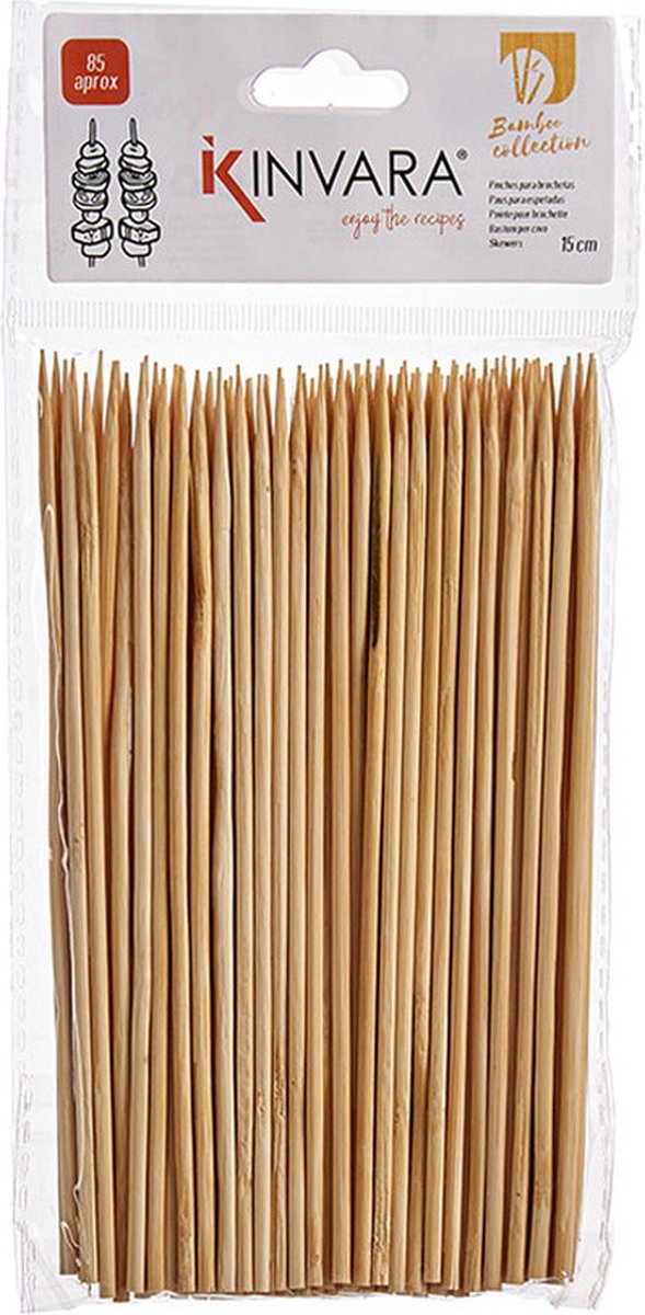 Zakje met 170x BBQ Sateprikkers hout 15 cm - Sate/sjasliek/shaslick ...