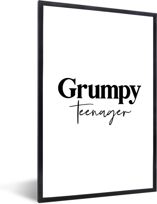 Fotolijst incl. Poster - Kinderen - Quotes - Zwart - Wit - Grumpy ...