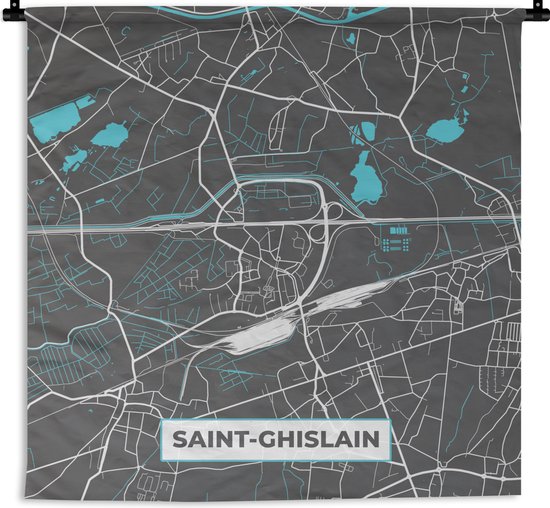 Wandkleed - Wanddoek - Kaart – Plattegrond – Stadskaart – Saint ...