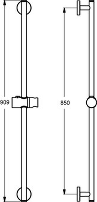 Ideal Standard Idealrain glijstang 90cm voor handdouche 80mm en 100mm chroom | bol.com