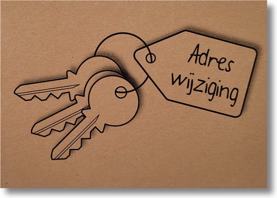 Adreswijziging | Verhuiskaarten - sleutels - A6 - kraft - kaartenset - 12 stuks | bol.com