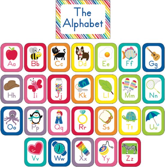 Just Teach Alphabet Cards Bulletin Board Set 9781483843865 Boeken