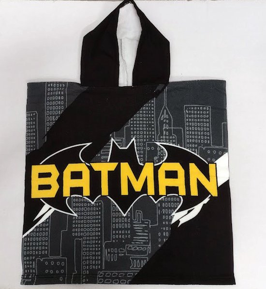 Strandlaken Batman - Zwart - Badponcho - Badcape - Kinderdoek ...