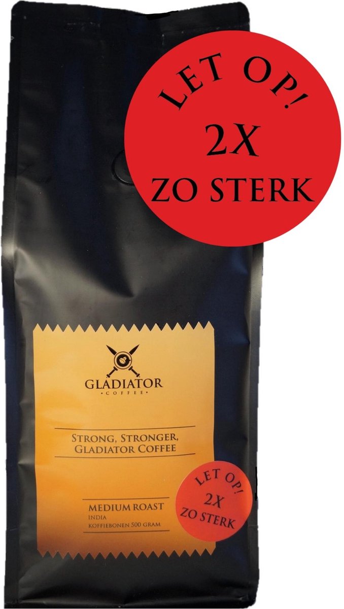 Gladiator Coffee | 2x zo sterke koffie | Koffiebonen | Zak 500 gram ...