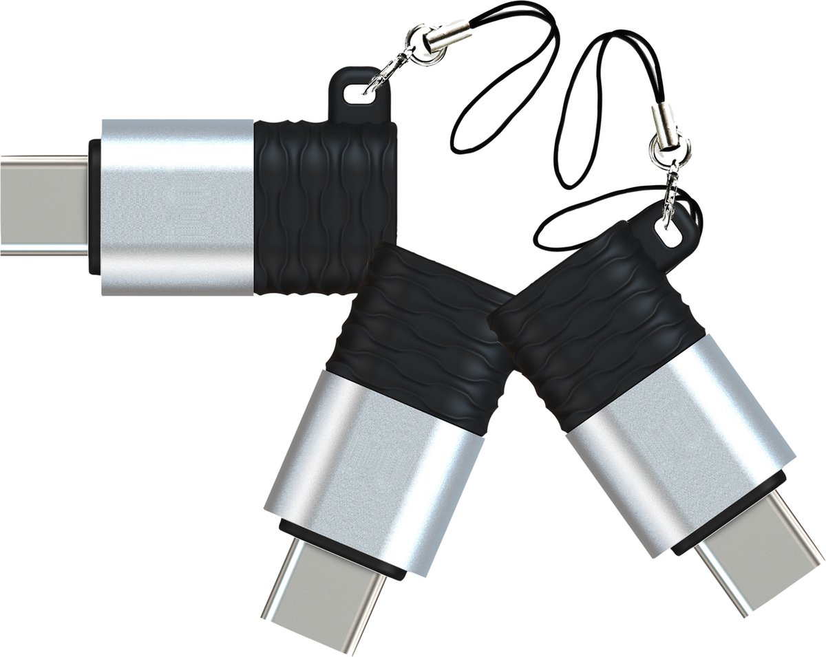Set van 3 verloop adapter MICRO USB-adapter naar USB-C | Opzetstuk | bol