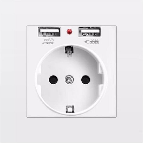Eu Stopcontact Met Usb Voor Thuis, dual Usb Plug 5V 2A Pc Panel 86*86Mm ...
