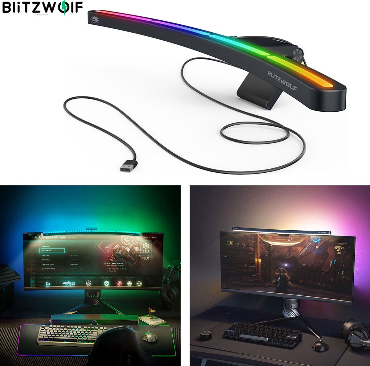 Iwant® - Monitor Lamp – RGB – Screen Bar - Beeldscherm Verlichting ...