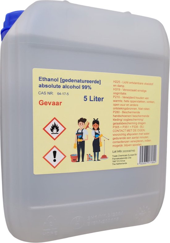 Absolute alcohol - denatured - ethanol - Ethanol 99% - 5 liter ...