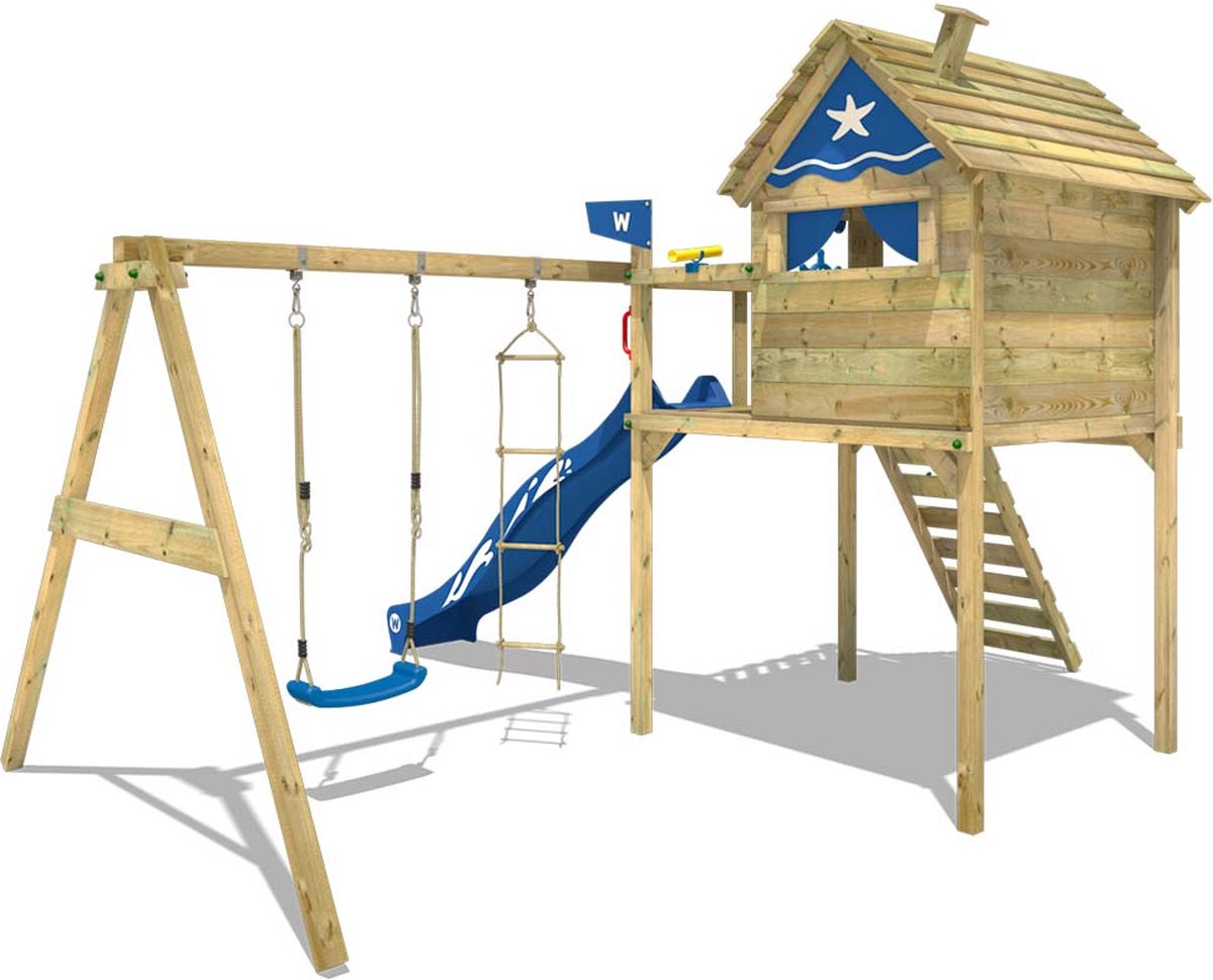 WICKEY Speeltoestel voor tuin Smart Plaza met schommel en groene ...