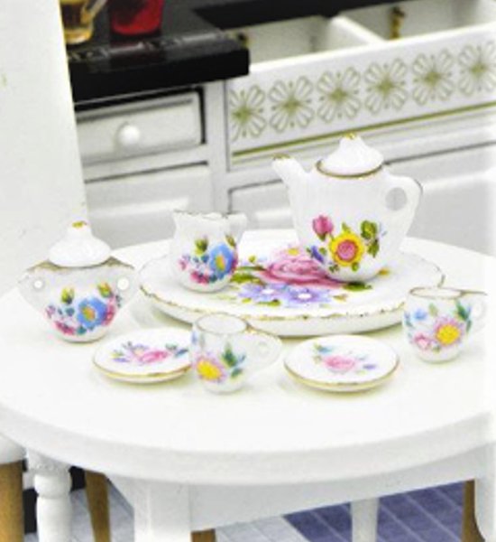 Miniatuur keuken porseleinen serviessetje / poppenhuisinrichting ...