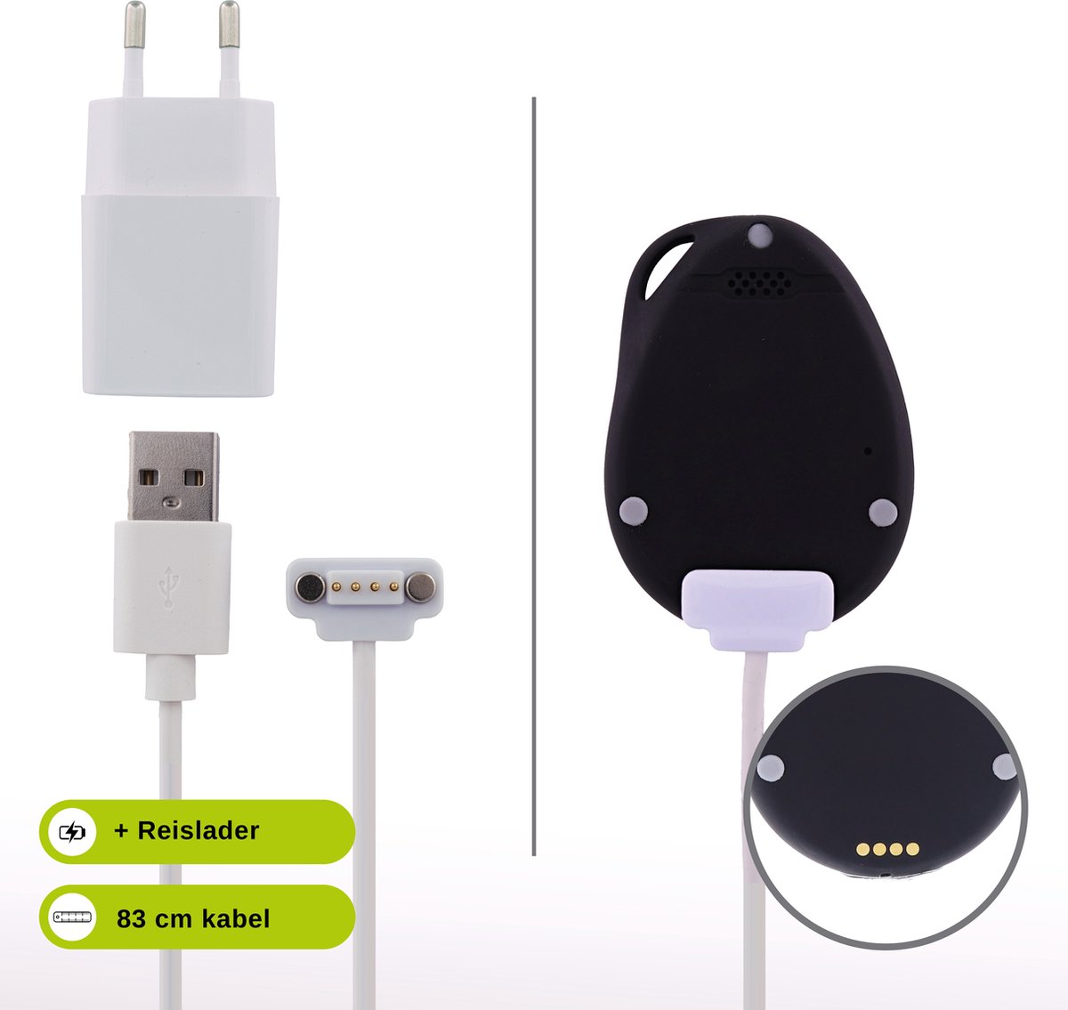 Wuzzi Alert Pebbles zwart - Persoonlijk alarm voor binnen en buiten ...