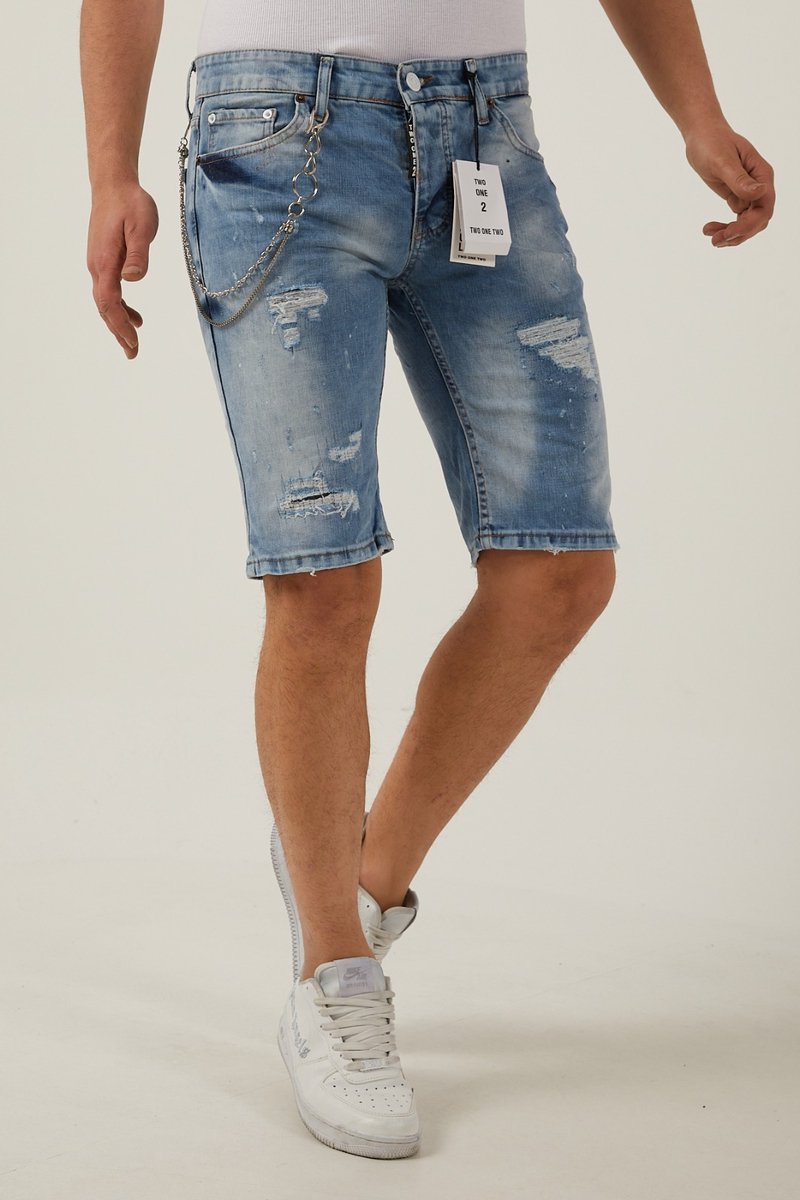 212 By Xway Jeans K-514 | Ripped met Paint Splatter Heren Slim Fit ...