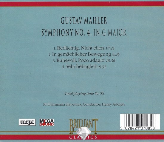 Gustav Mahler - Symphony No. 4, Philharmonia Slavonica | CD (album) | Muziek | bol