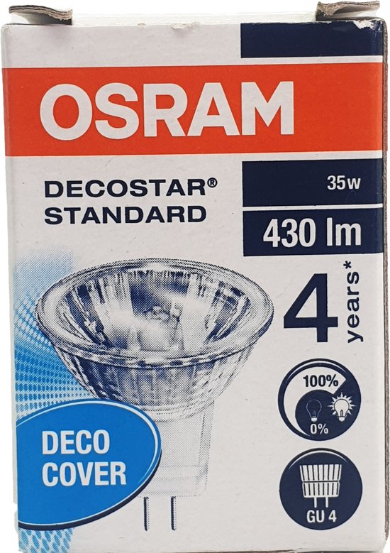 Osram Halogeenlamp Decostar Standaard Reflector lamp Dimbaar GU4 35W 12V 430lm 2900K... | bol