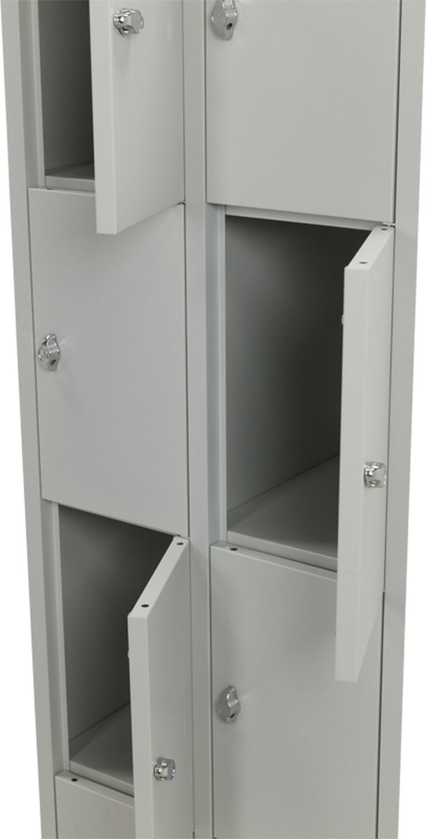 Metalen lockerkast - lichtgrijs - 8 deurs 2 delig - met slot ...