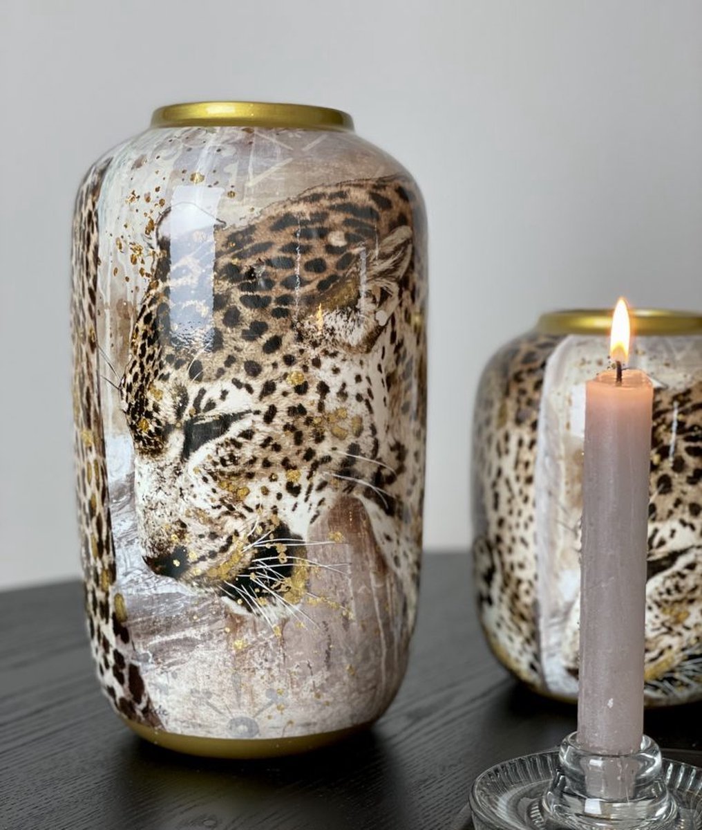 Vaas keramiek – vaas Leopard, groot – vaas goud | bol.com