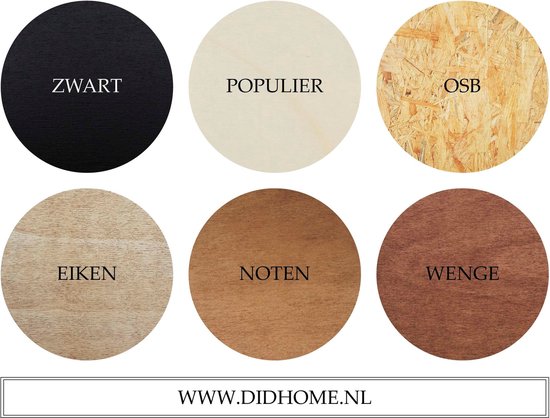 DID Eindhoven Plattegrond Rond Hout - Eiken - 60cm x 60cm | bol