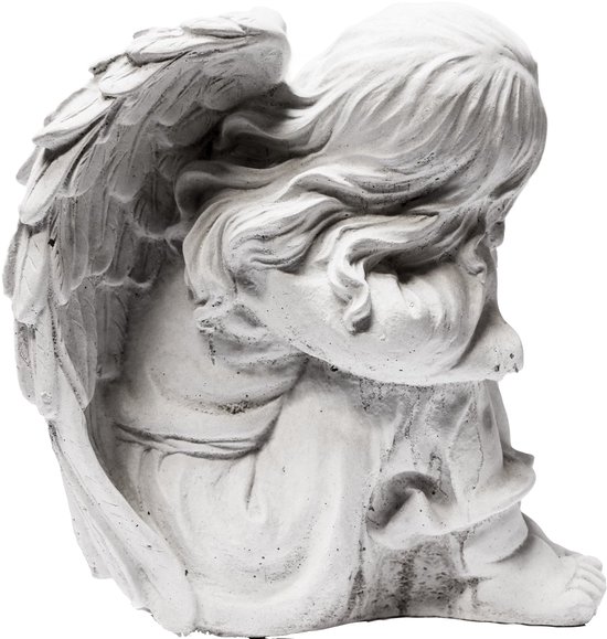 Tuinbeeld Engel Wit (meisje) zittend - Hoogwaardige kwaliteit - Perfect ...