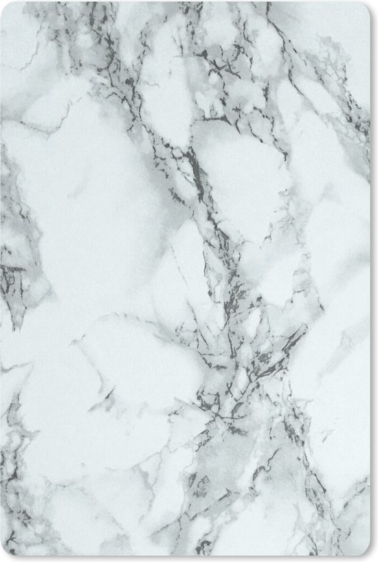 Muismat - Mousepad - Marmer print - Wit - Zwart - 40x60 cm - Muismatten ...