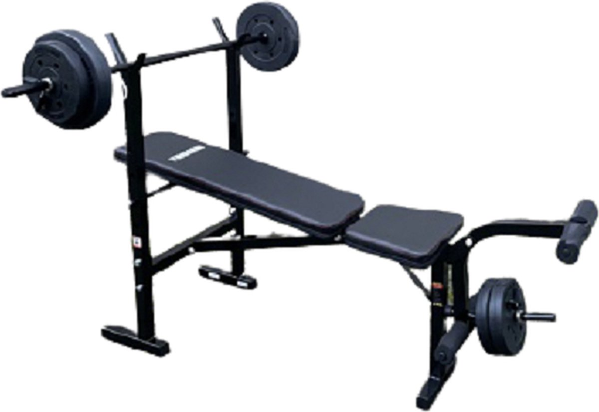 BENCH PRESS / HALTERBANK / TRAININGSBANK / INCL HALTER STANG EN 20 KG ...
