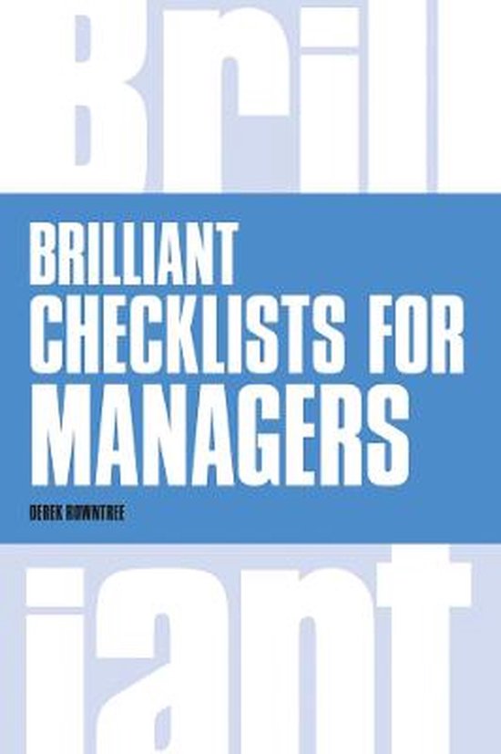 Brilliant Checklists for Managers | 9781292083346 | Derek Rowntree ...