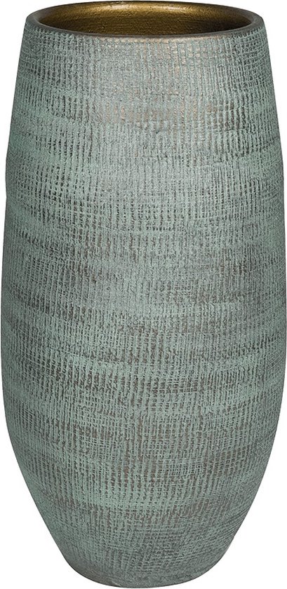 Hoge pot Ryan Shiny Blue 27 cm ronde blauwe bloempot voor binnen | bol