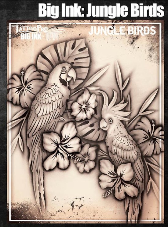 Wiser's Airbrush TattooPro Stencil – Big Ink - Jungle Birds | bol