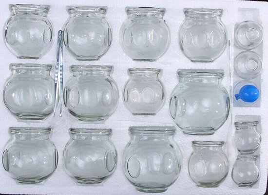 Hijama Tools - Massage Cupping Set Cups - Glazen Glass Cups - 16 delig ...