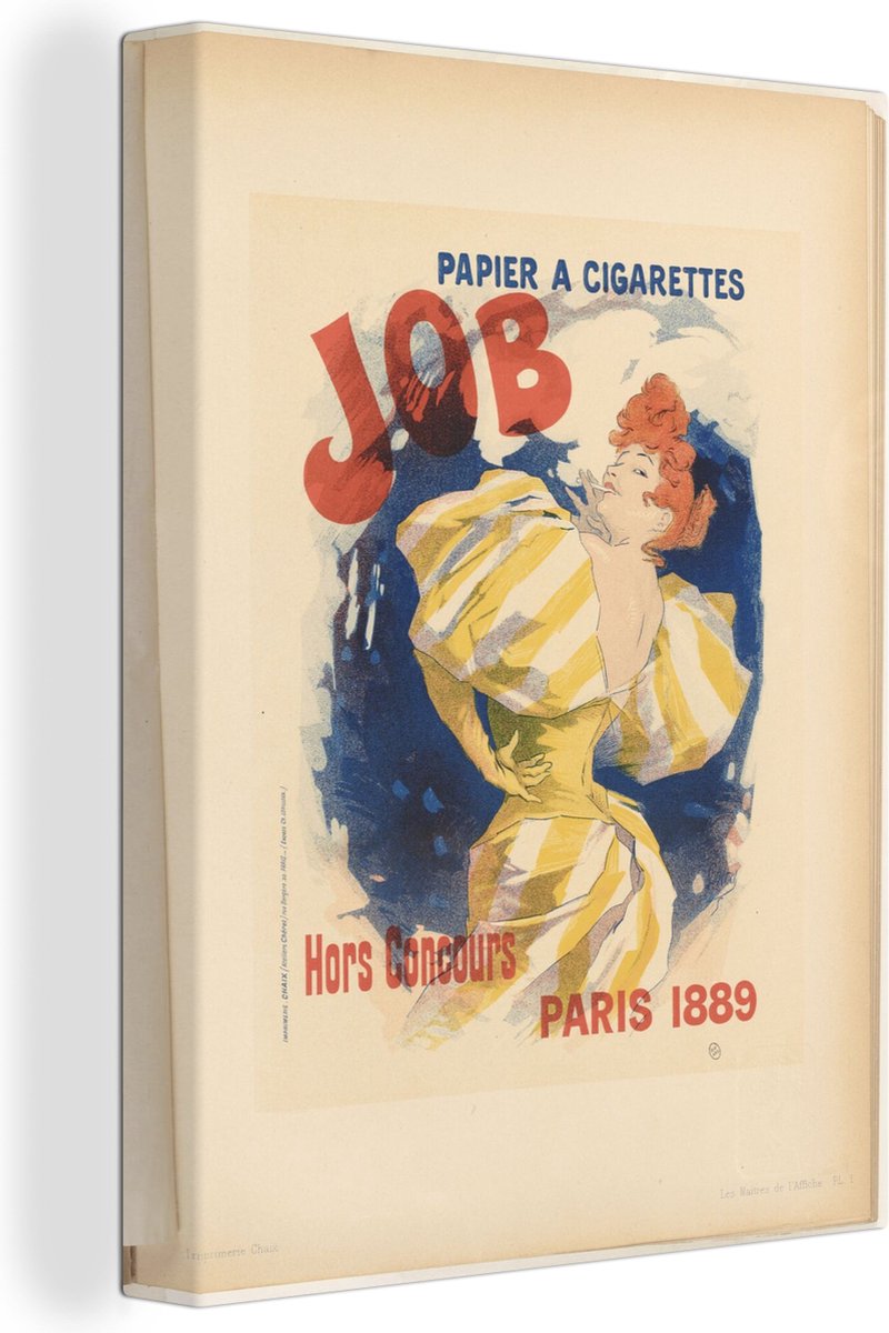 Toile Peinture Papier a cigarettes - affiche de Jules Chéret - 60x80 cm ...