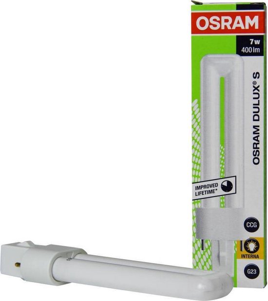 Osram Dulux S 7W 827 - G23 2-pins - Warm wit licht - 4 fluorescentielampen | bol.com
