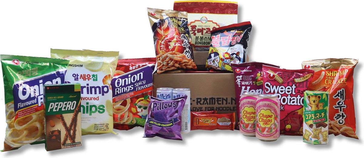 Aziatische Snack & Chips Box met Japanse en Koreaanse Snoep & Snacks ...
