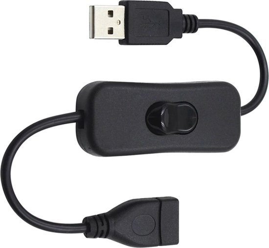 USB A verlengkabel met aan/uit stroom schakelaar | 30 CM | USB on/off ...