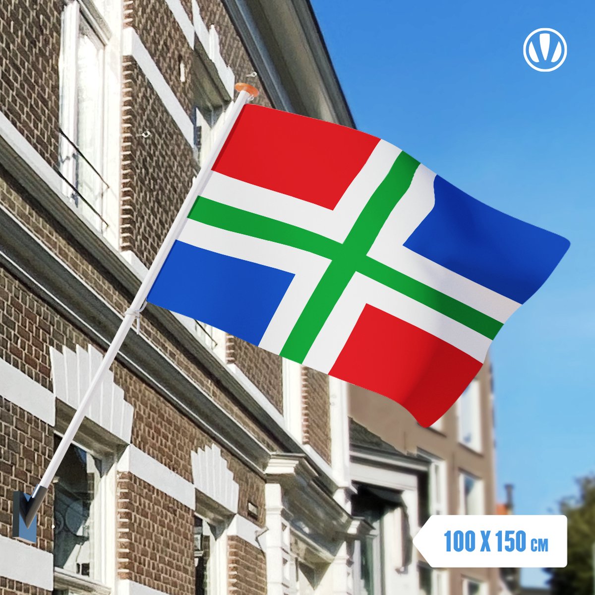 Vlag Groningen 100x150cm | bol.com