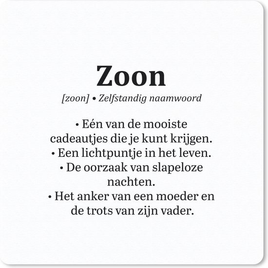 Muismat Klein - Zoon - Woordenboek - Tekst - Definitie - Spreuken ...