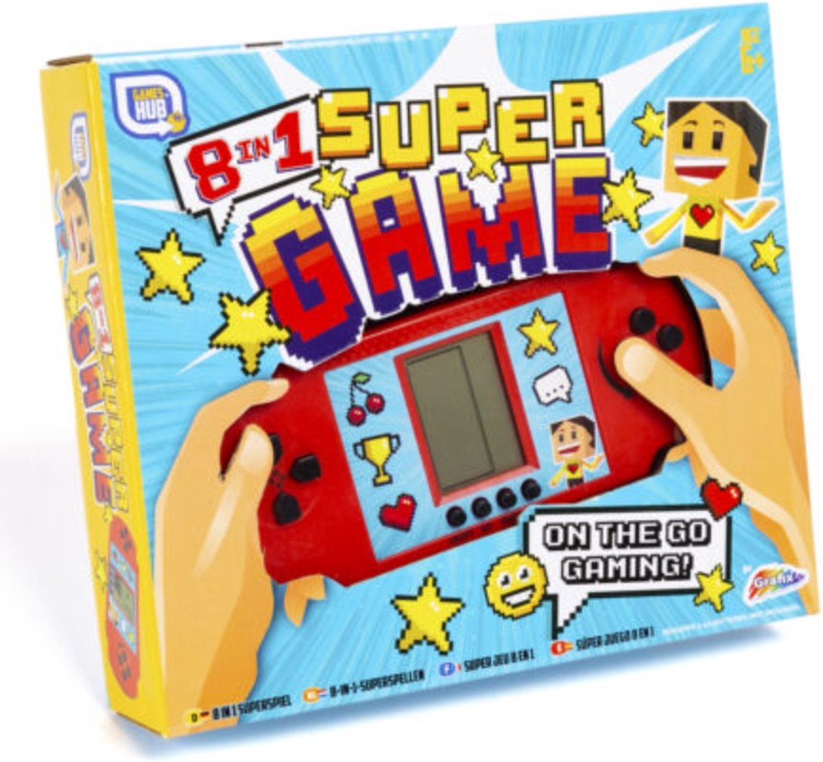 8-in-1 spelcomputer handheld - Retro console gaming - Werkt op ...