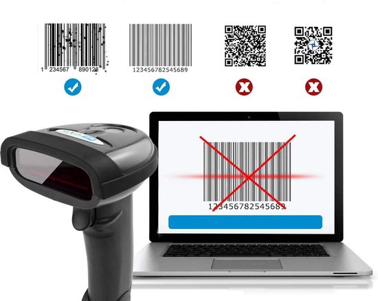 Barcode Scanner - Handscanner - - Draadloze Werking - Barcode Lezer ...