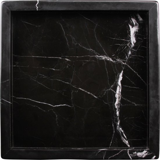 Marmer - Marmer dienblad zwart - Tray 30x30cm - rond marmer dienblad ...