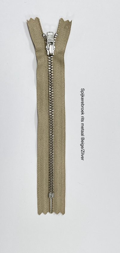 Spijkerbroek rits met rem, Jeansrits beige/Zilver YKK - 15 cm lang, | bol.com