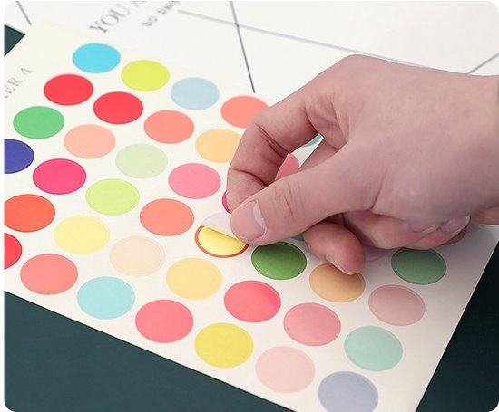 Rondjes Stickers - Gekleurde Ronde Stickers - Kleine Kleur Dot Sticker ...