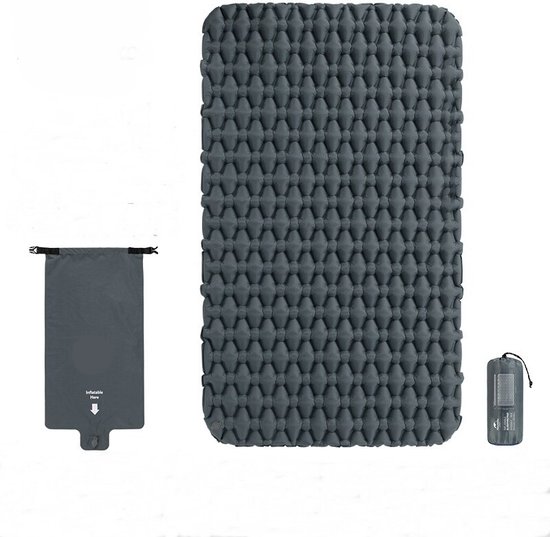 Flanner® Tweepersoons Luchtbed met Opblaas Balg- Opblaasbare Slaapmat ...