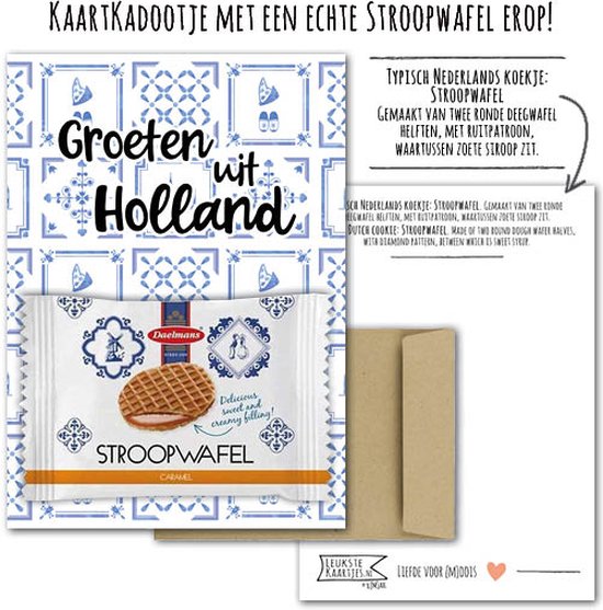 Kaartkadootje Typisch Nederlands -> Stroopwafel - No:02 (Groeten uit Holland-Delfts... | bol