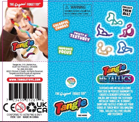 Tangle - Totally Textured Metallic Junior - paars - The Original Fidget | bol