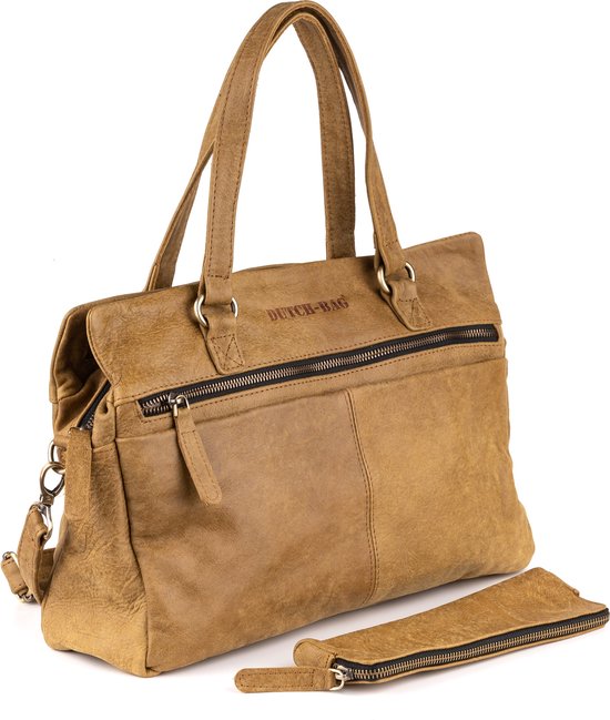 Dutch-Bag Arnhem Dames Handtas Leer Avocado - Concrete Leder ...