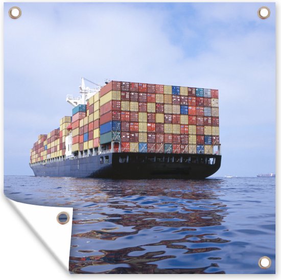 Tuindoek Vrachtschip dat containers vervoert - 100x100 cm | bol